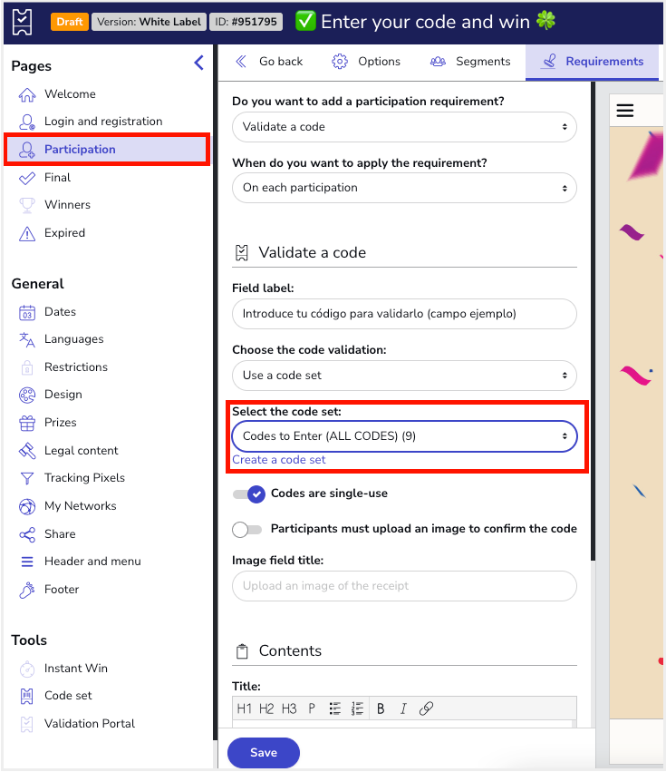 Tutorial: How to create a Winning Codes Promotion – Easypromos - Online ...