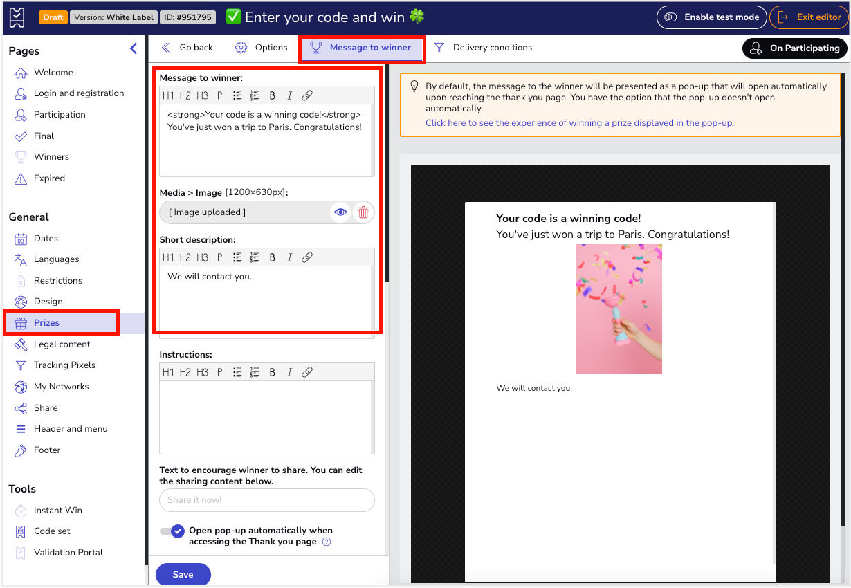 Tutorial: How to create a Winning Codes Promotion – Easypromos - Online ...