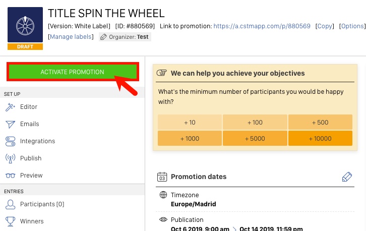 Tutorial: How to create a Spin the Wheel promotion – Easypromos ...