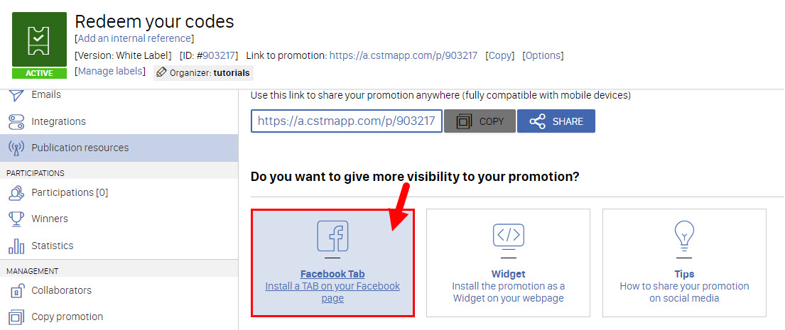 Tutorial: How to publish a promotion – Easypromos - Online Helpdesk